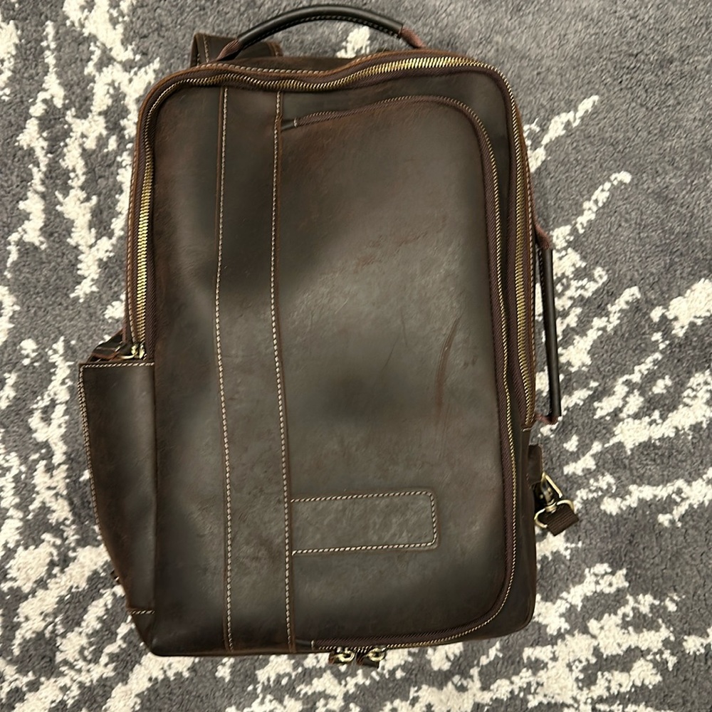 Leather Backpack For Men Convertible Briefcase Backpa… - Gem